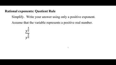 Rational exponents: Quotient Rule - MediaSpace@WCSU