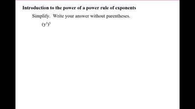 Introduction to the power of a power rule of exponents - MediaSpace@WCSU