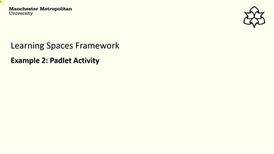 Learning Spaces Framework Example 2: Padlet Activty - mmutube