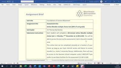 FHM - Assessment 1 Brief - mmutube
