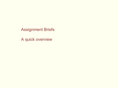 assignment briefs overview - mmutube