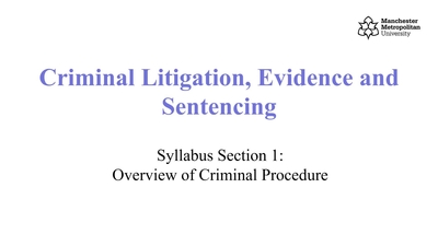 Podcast 1 - Overview of Criminal Procedure - mmutube