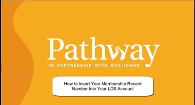 How to Input a Membership Record Number Into an LDS Account - BYU-Idaho