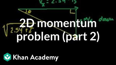2-dimensional momentum problem (part 2) | Physics | Khan Academy - BYU ...