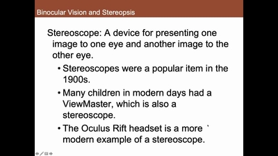Binocular Vision and Stereopsis 2 - BYU-Idaho