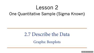 Math 124 Lesson 2.7 - Describe: Graphs (Boxplots) One Quantitative ...