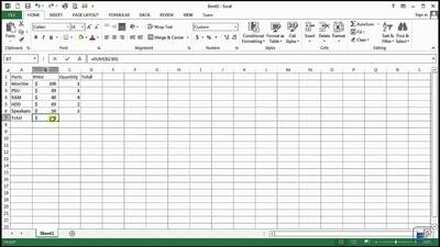 Easy Excel - Beginner Excel Tutorial - Autosum (3) - BYU-Idaho