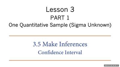 Math 124 Lesson 3.5 - Inference: Confidence Interval One Quantitative ...