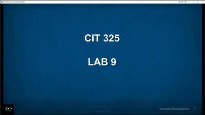 ITM 325 Lab 9 - BYU-Idaho