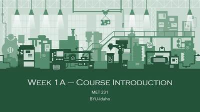 Introduction to MET 231 - BYU-Idaho
