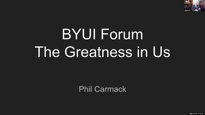 Phil Carmack - "How to Find Your Dream and Then Achieve It" - BYU-Idaho