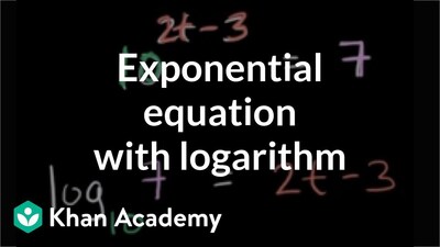 Solving exponential equation with logarithm | Logarithms | Algebra II ...