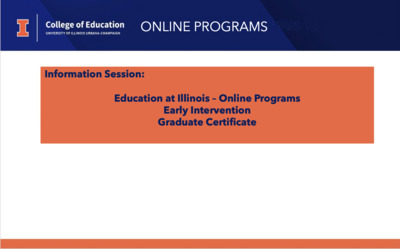 Early Intervention Graduate Certificate - Information Session ...