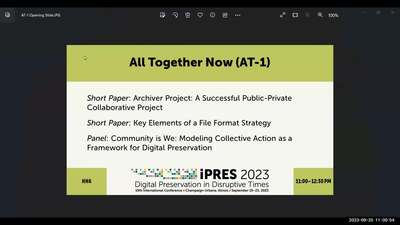 All Together Now session 1 - iPRES HH6 - Illinois Media Space