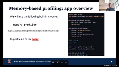 Profiling Python Workshop - August 2023 - Illinois Media Space
