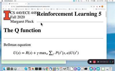 CS 440 (Fall 2020) Reinforcement Learning 5 - Illinois Media Space