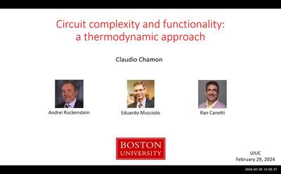 AJL-ICMT Special Seminar: Claudio Chamon, Boston University, 2/29/2024 ...