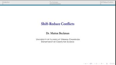 Shift/Reduce Conflicts - Illinois Media Space