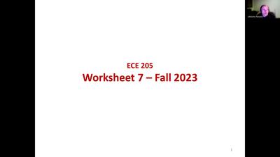 ECE 205 Worksheet7 - Fall 2023 - Illinois Media Space