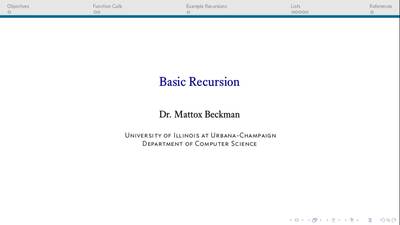 Basic Recursion - Illinois Media Space