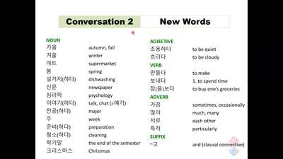 KOR 201-Lesson 7 C2 New Words - Illinois Media Space