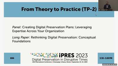Theory to Practice 2 - iPRES HH6 - Illinois Media Space