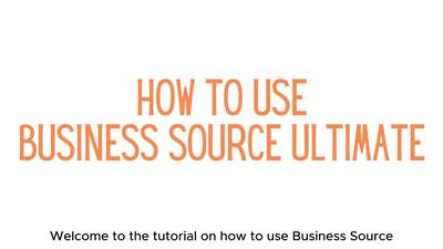 How To Search Business Source Ultimate - Illinois Media Space