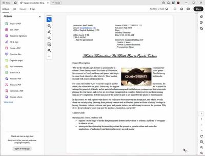 Opening menus in the New Layout in PDF - Illinois Media Space