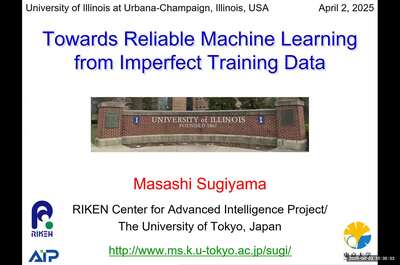 DLS - Masashi Sugiyama, "Towards Reliable Machine Learning from ...