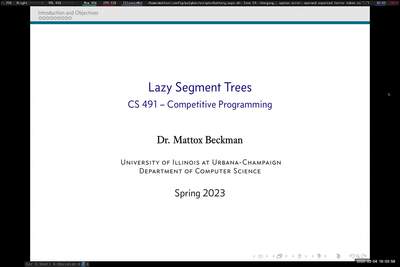 CS 491 Lazy Segment Trees - Illinois Media Space