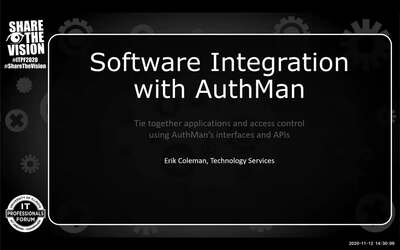 Software Integration with AuthMan Access Policies - Fall 2020 IT Pro ...