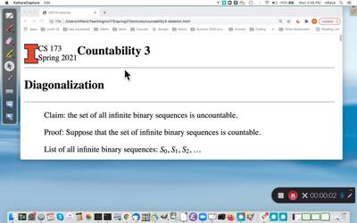 CS 173 (Spring 2021) Countability 3 - Illinois Media Space