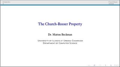 The Church-Rosser Property - Illinois Media Space
