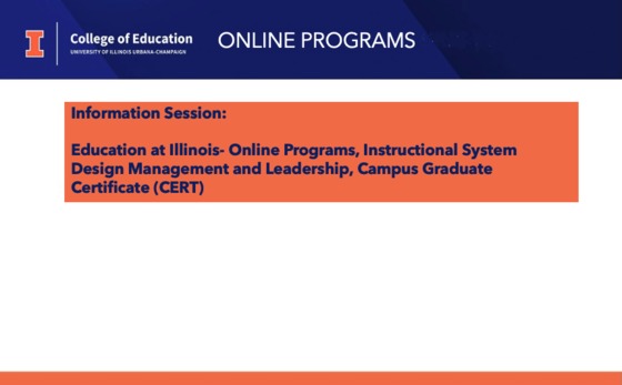 Education at Illinois - Online Programs, Instructional System Design ...