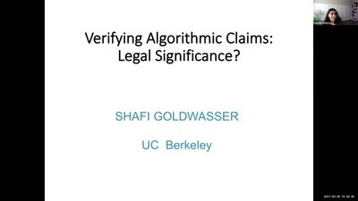 DISTINGUISHED LECTURE: Shafi Goldwasser, "Law and Cryptography ...