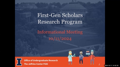 First Generation Research Scholars Program - (Virtual Only) - Illinois ...