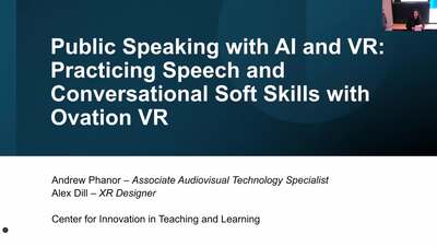 Public Speaking with AI and VR: Practicing Speech and Conversational ...