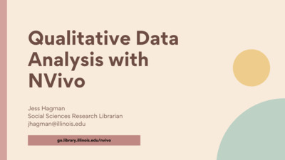 Qualitative Data Analysis with NVivo - Savvy Researcher - Fall 2022 ...