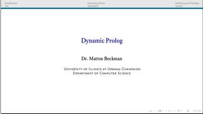 Dynamic Prolog - Illinois Media Space
