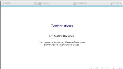 Continuation Passing Style - Illinois Media Space
