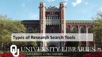 Types Of Research Search Tools - OU MyMedia
