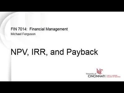 Net Present Value (NPV), Internal Rate of Return (IRR), and Payback ...
