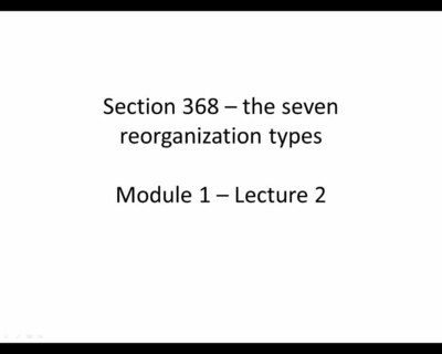 Seven Reorganization Types - University of Cincinnati - Lindner College ...