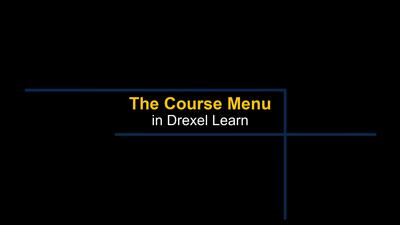 Learn - Course Menu - Drexel Streams