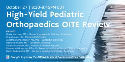 High Yield Pediatric Orthopedics Review for the OITE (2021 Webinar ...