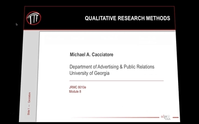 8010e - Mod 8 - video 1 (Qual Methods) - University of Georgia Online ...