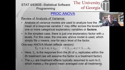 ANOVA - Part 1 (ANOVA Review) - University of Georgia Online Learning