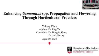Enhancing Osmanthus spp. Propagation and Flowering through ...