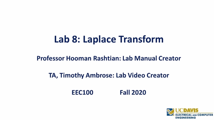 EEC 100 Lab 08 - Laplace Transform - University of California, Davis