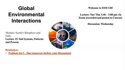 Lecture 15 - Soil Systems, Patterns, and Processes - ESM 120 (Winter ...